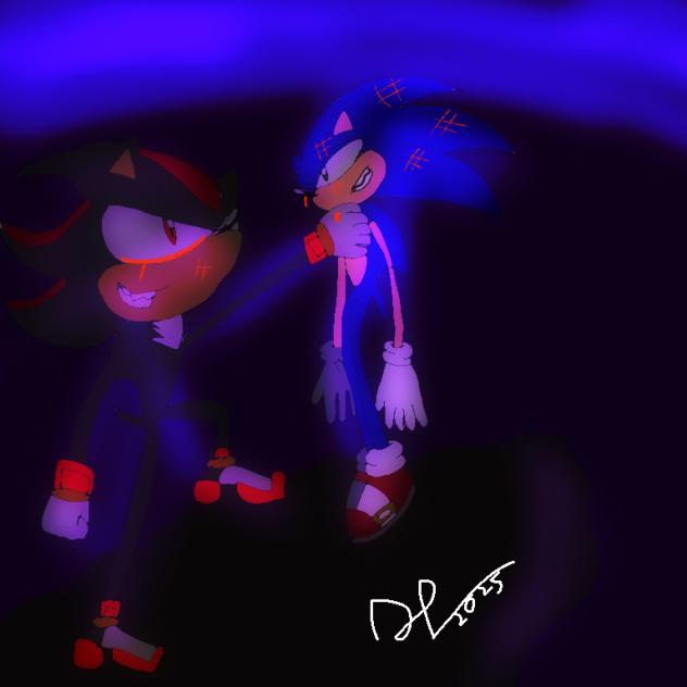 shadow derrotando o Sonic - ibisPaint