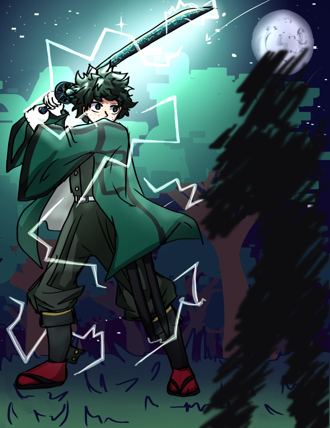 Deku fighting a demon - ibisPaint