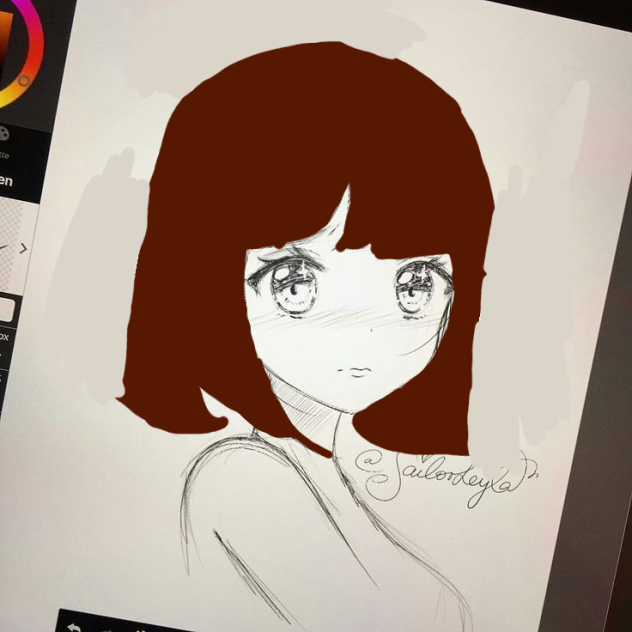 la Ragazza dal capelli marrone - ibisPaint