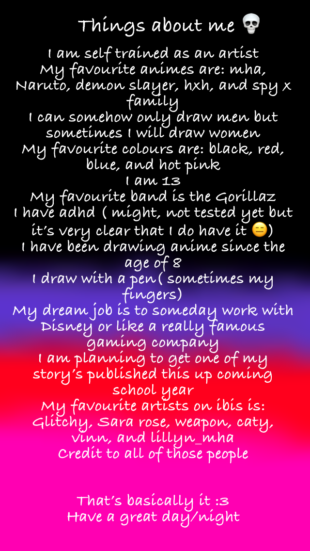 Things about the artist aka me - ibisPaint