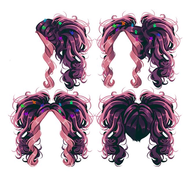 Y2K Twin Ponytails hairstyle - ibisPaint
