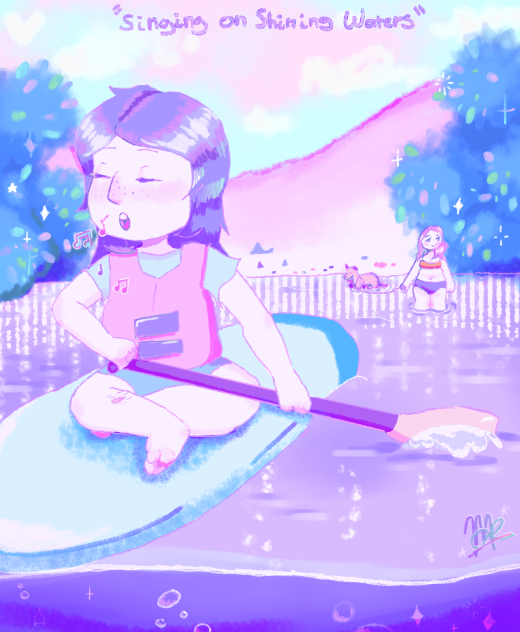 Singing on shining waters - ibisPaint