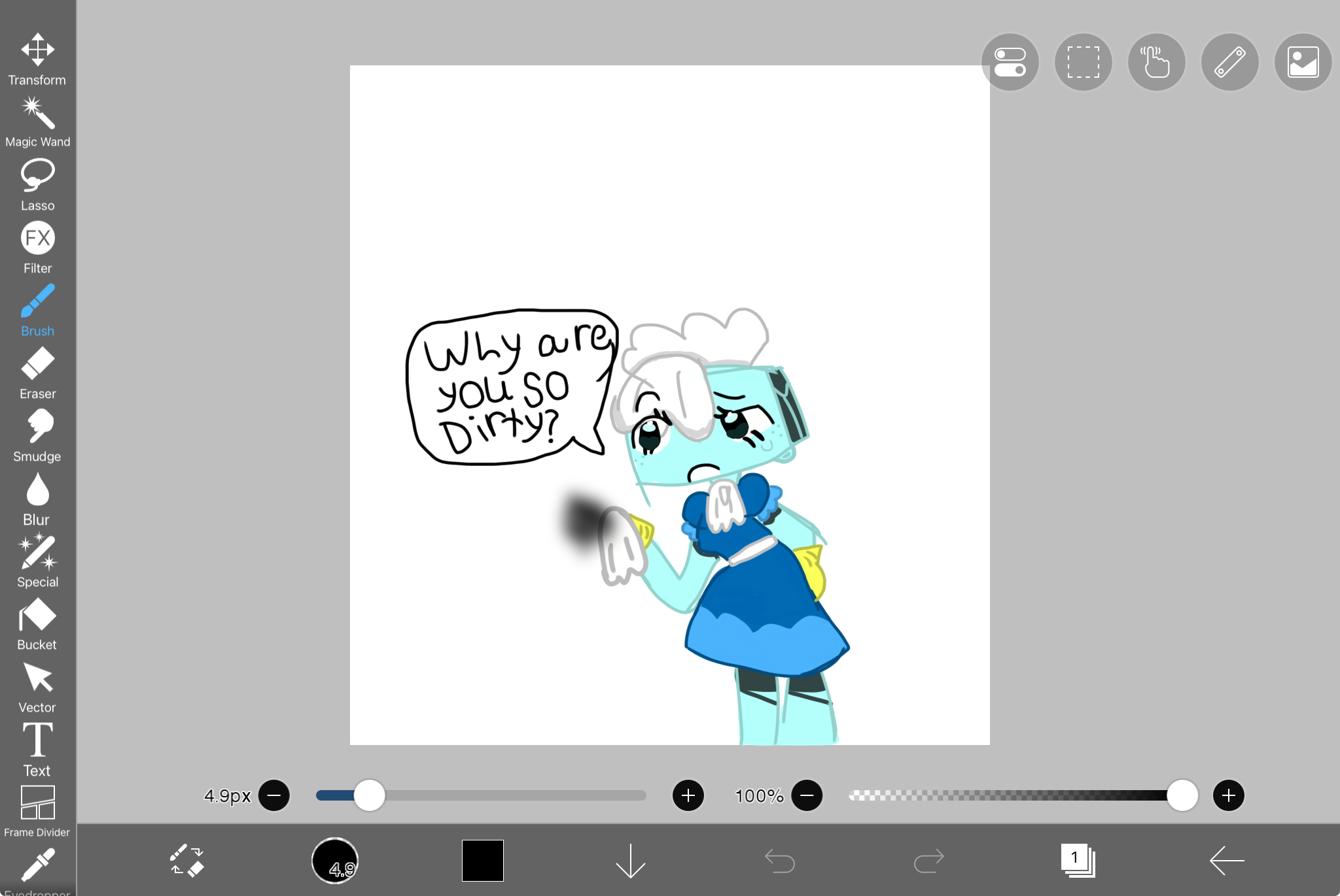 Tisha thinks it's dirty 😔 - ibisPaint