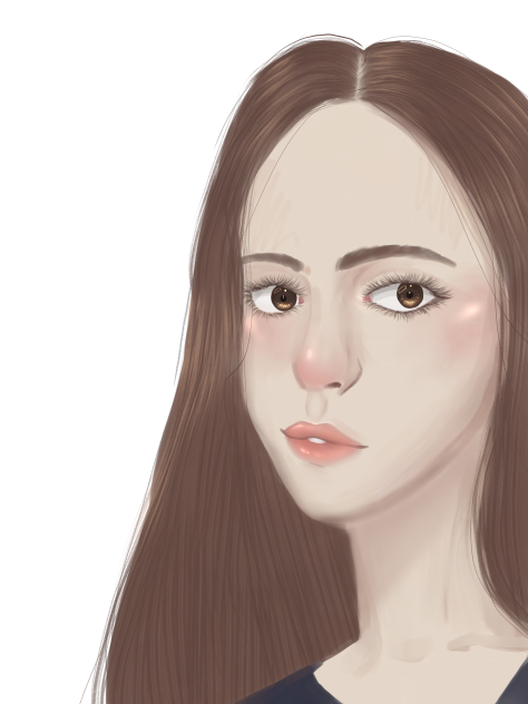 First digital realistic face drawing - ibisPaint