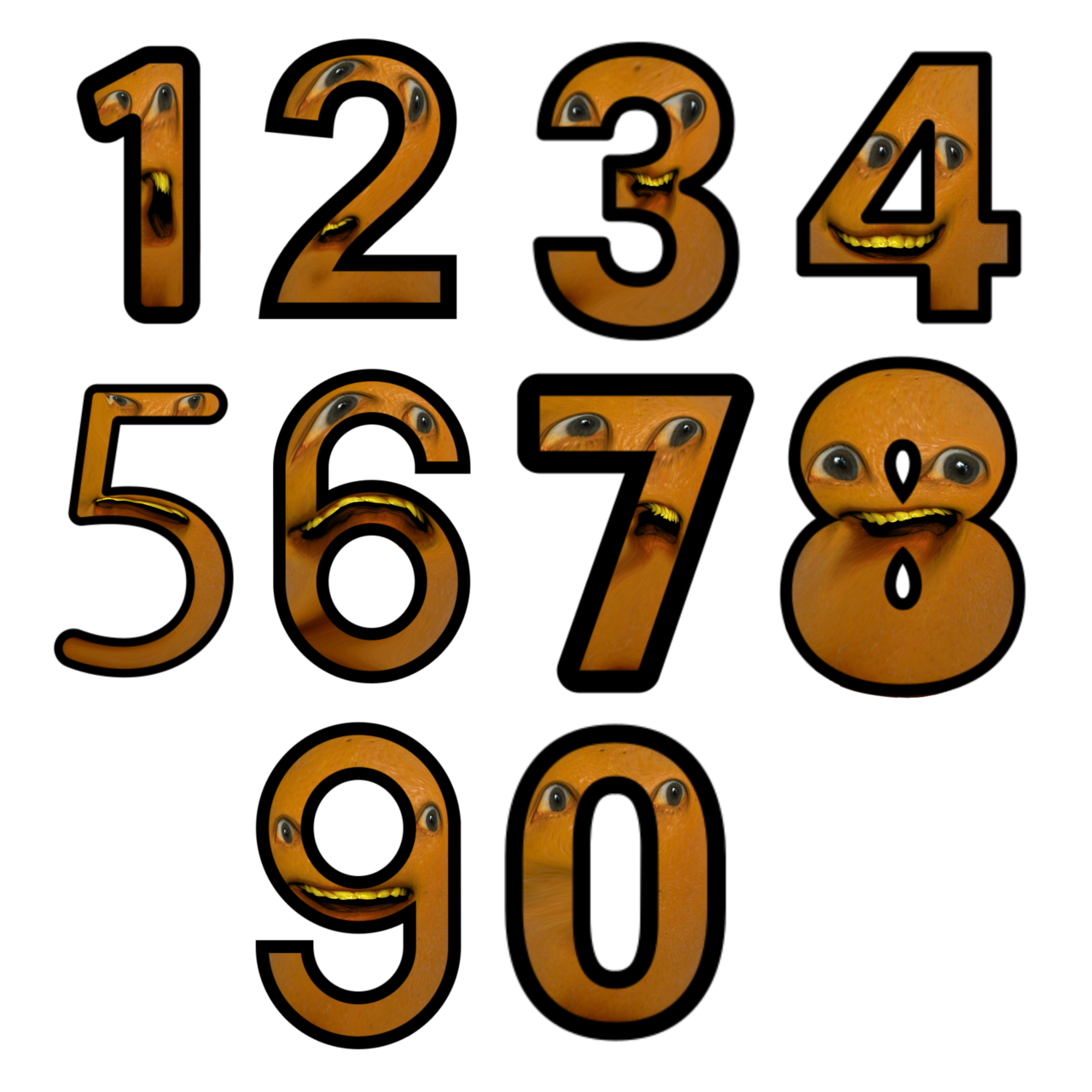 The Annoying Orange Numbers - ibisPaint