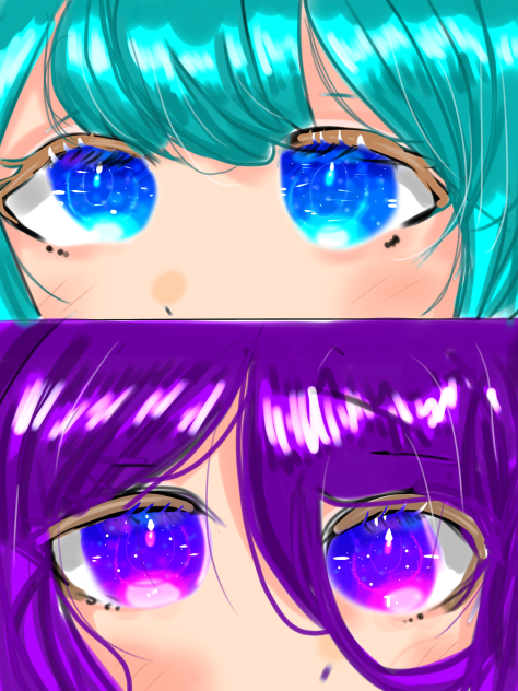 Eye and hair shading practice - ibisPaint