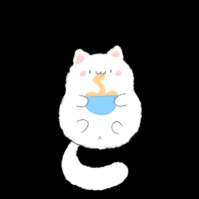 cat eating ramen - ibisPaint