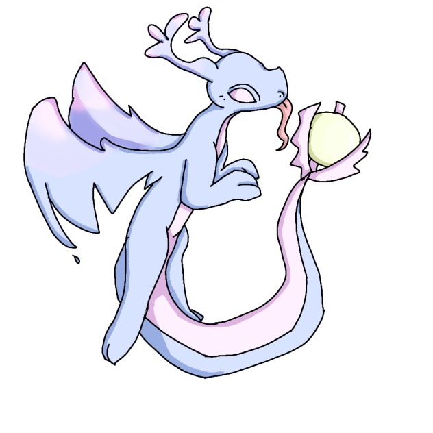 Pink and Blue Dragon - ibisPaint