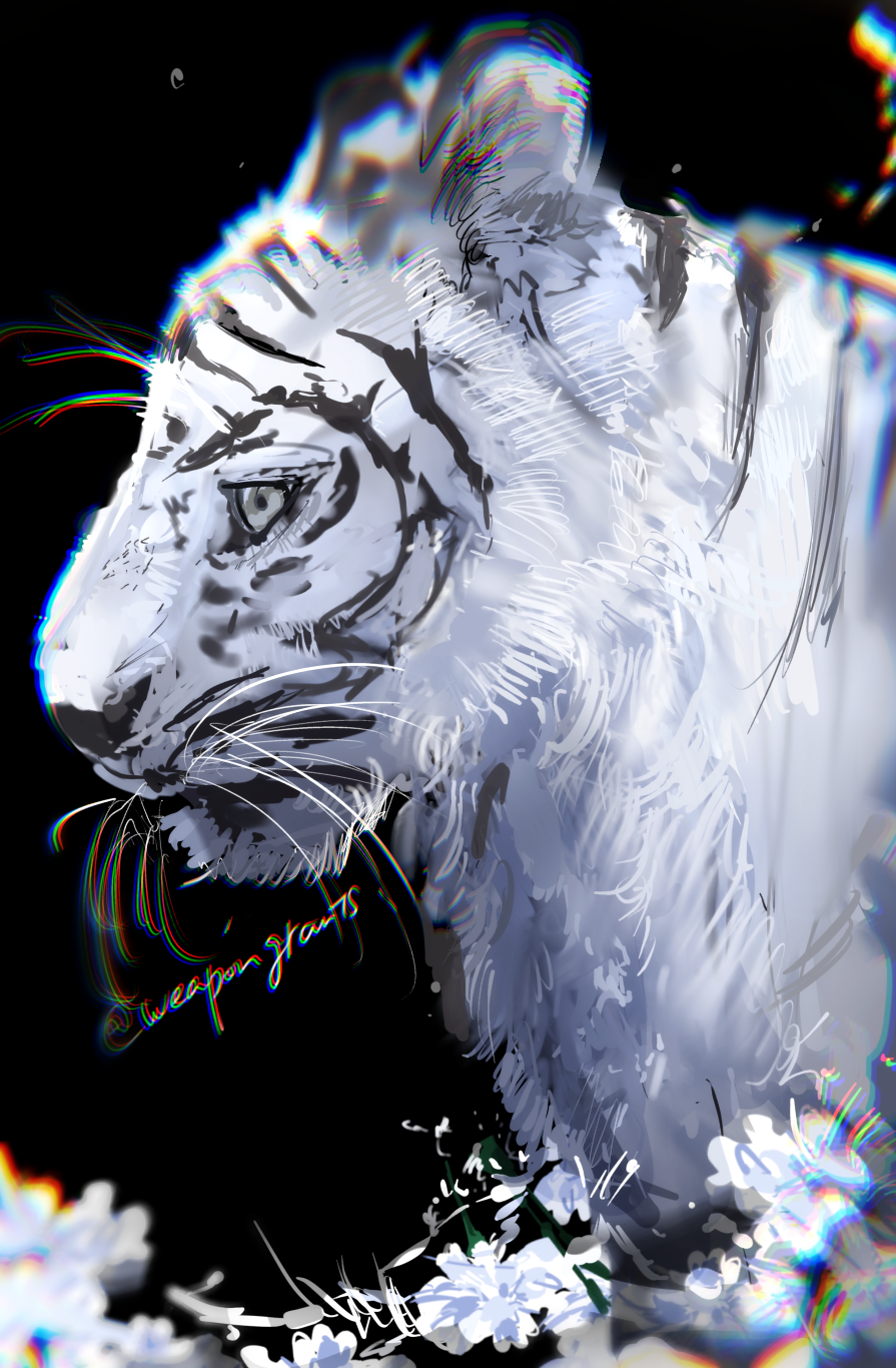 Art of white tiger - ibisPaint