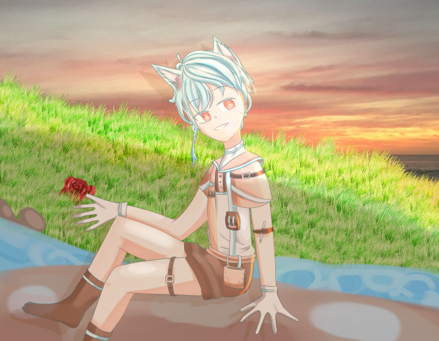 Sitting In Sunset - ibisPaint