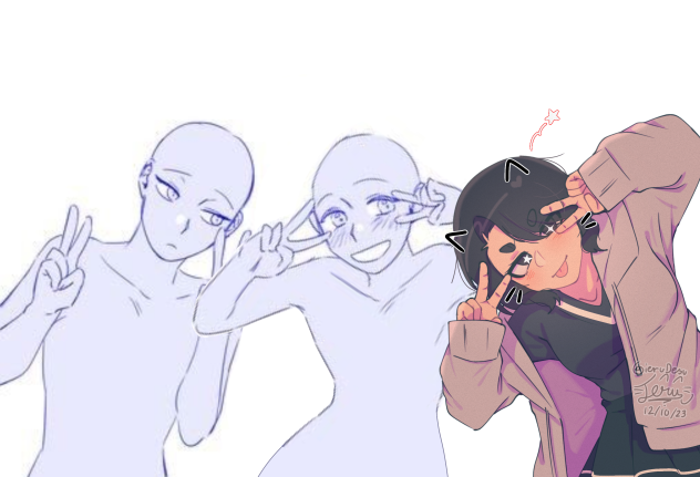 Peace sign collab 🏻 - ibisPaint