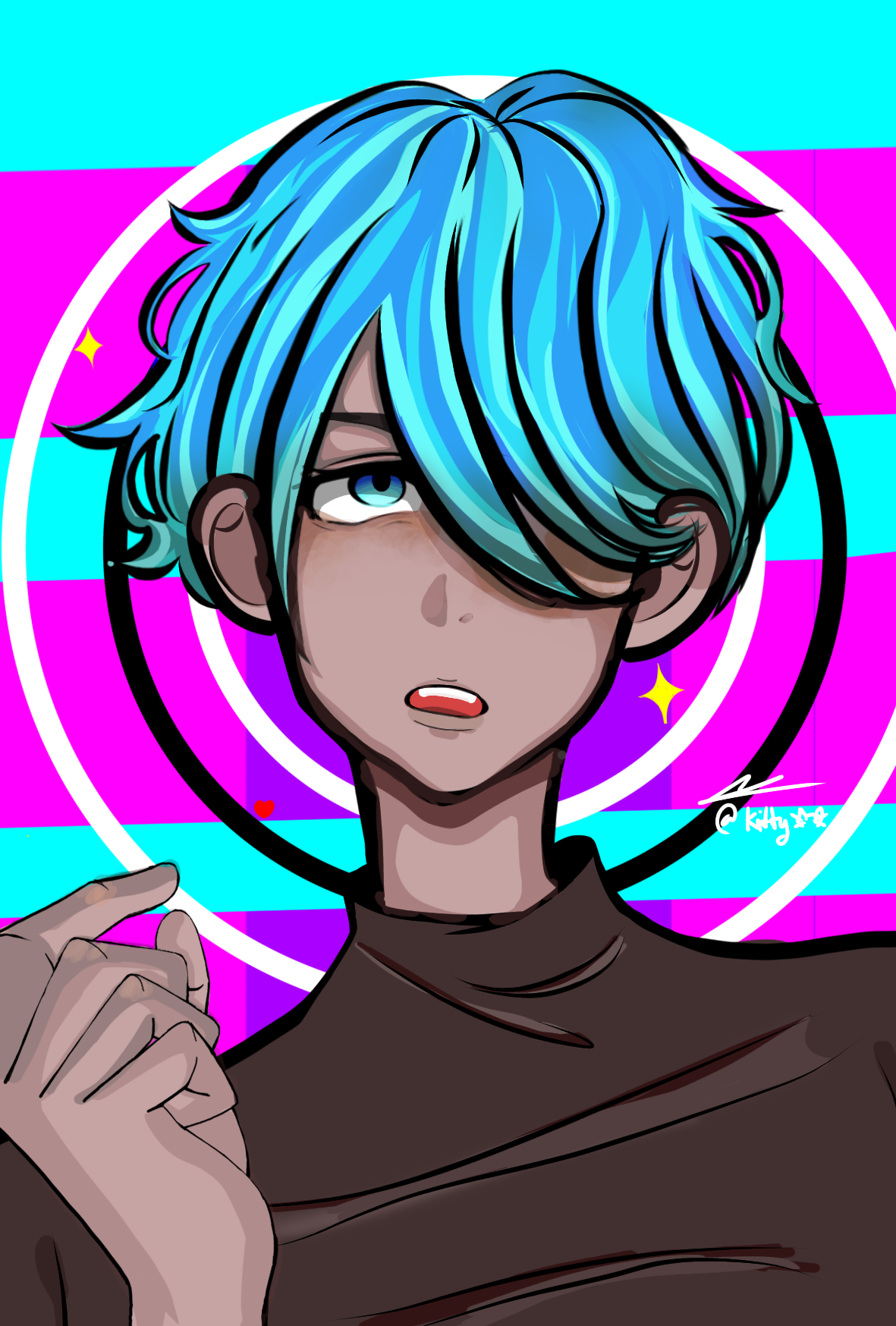 Stupid blue haired boy - ibisPaint