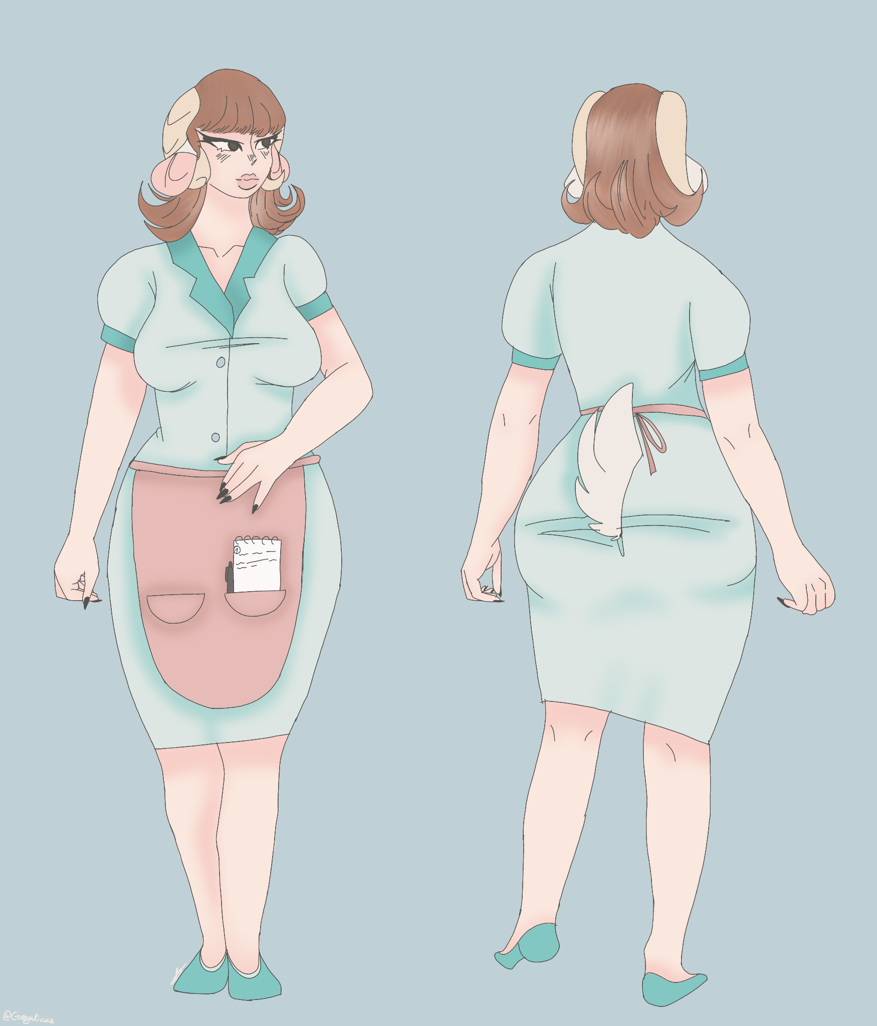 60s cafe worker - ibisPaint