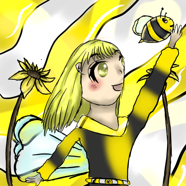 BEE sunflowers - ibisPaint