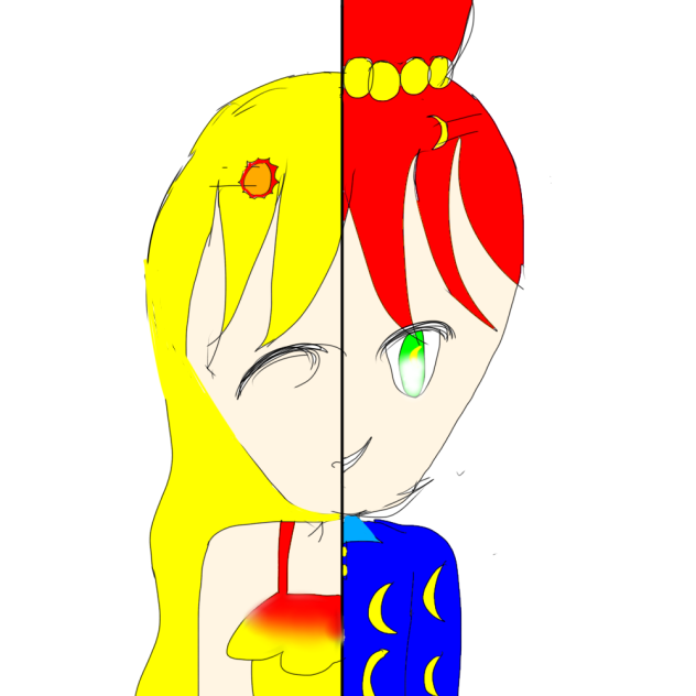 sun and moon girl - ibisPaint