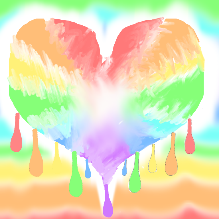 Dripping Rainbow Heart - ibisPaint