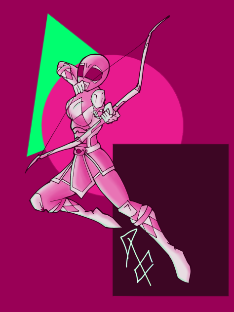 huevember day 11 pink ranger - ibisPaint