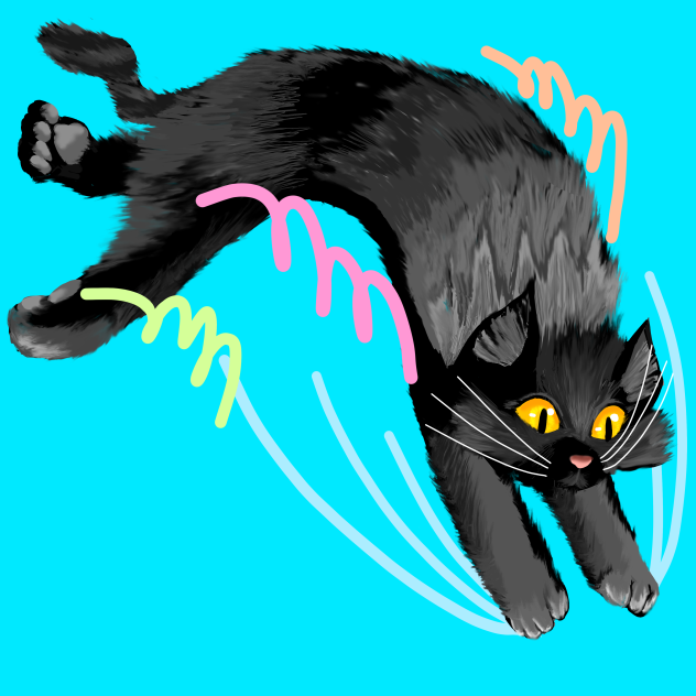 Jumping Black CAT - ibisPaint