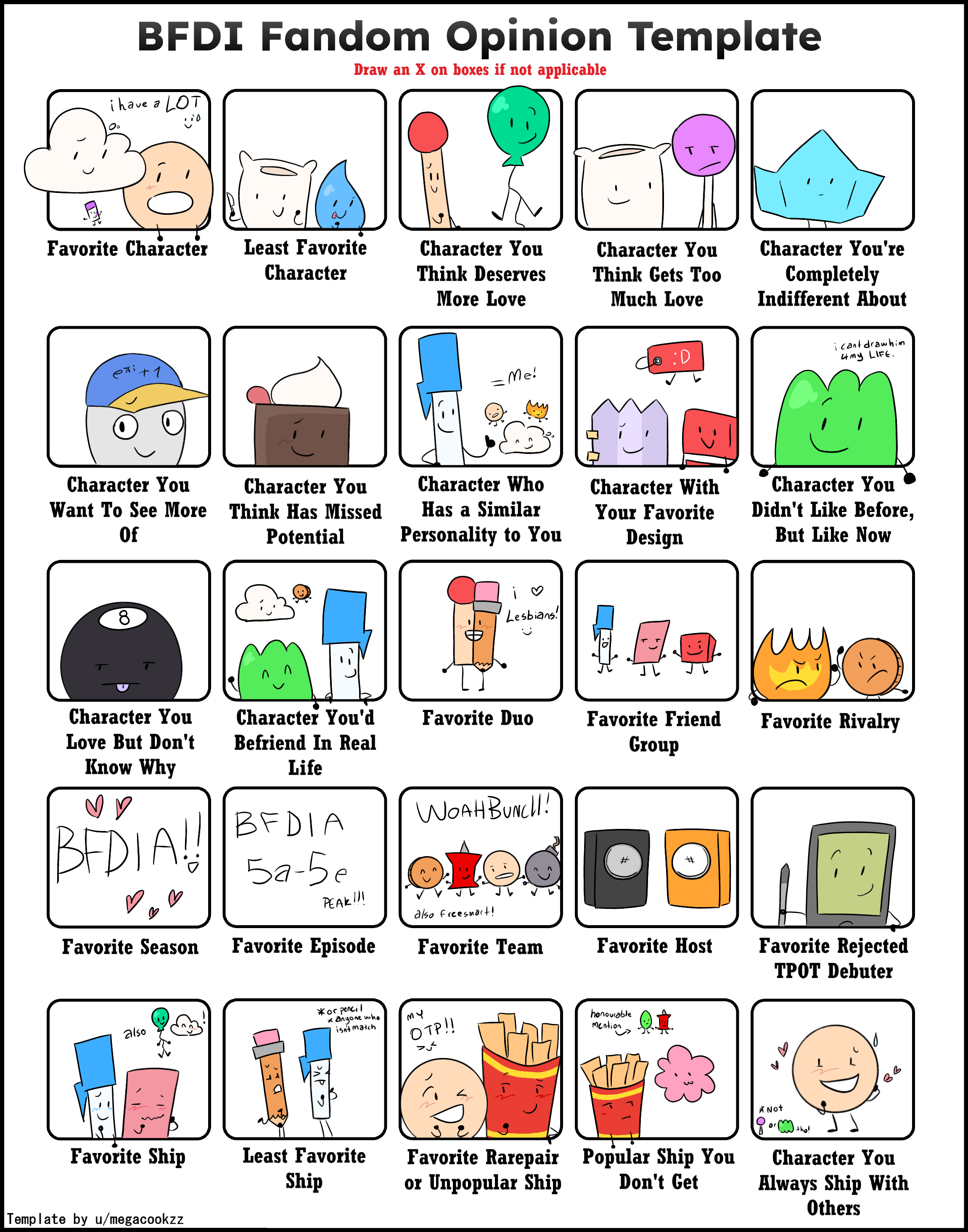 bfdi fandom opinion template thingy! - ibisPaint