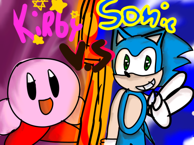 Kirby vs sonic (old) - ibisPaint