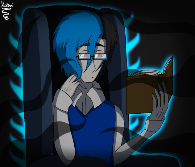 My dear demon reading in the darkness - ibisPaint