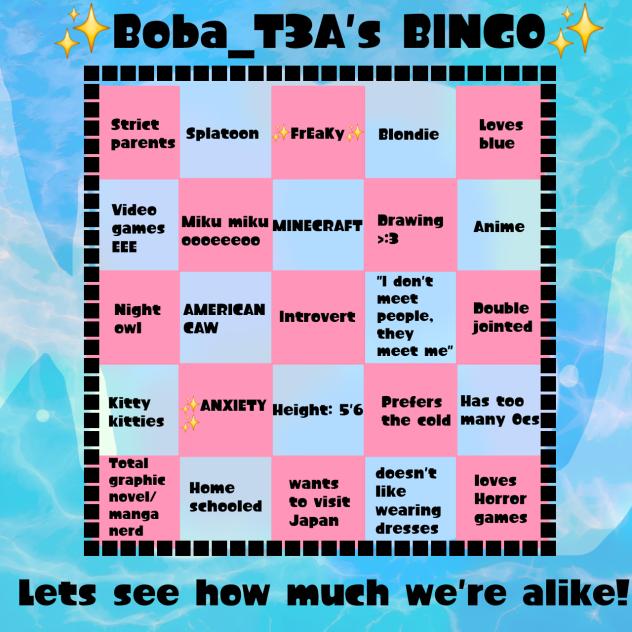 The boba bingo ehehe - ibisPaint