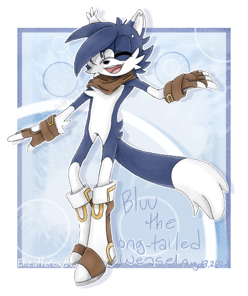 Bluu the weasel[sonic oc][speed paint] - ibisPaint
