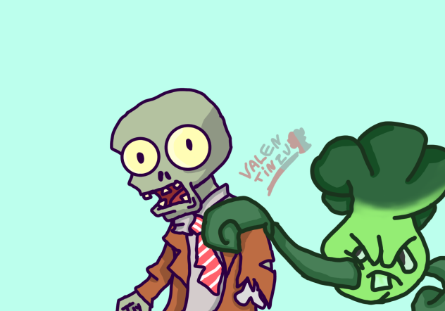 bonk choy vs basic zombie - ibisPaint