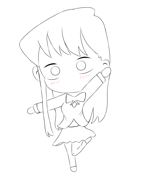 Komi San Chibi Line Art - ibisPaint