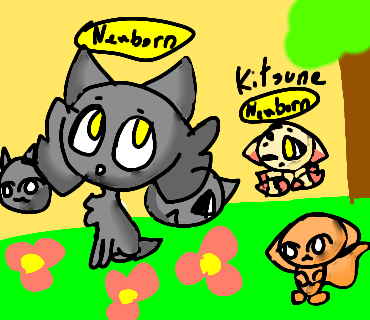 The Adopt me! pets;Kitsune and Cerbeus - ibisPaint