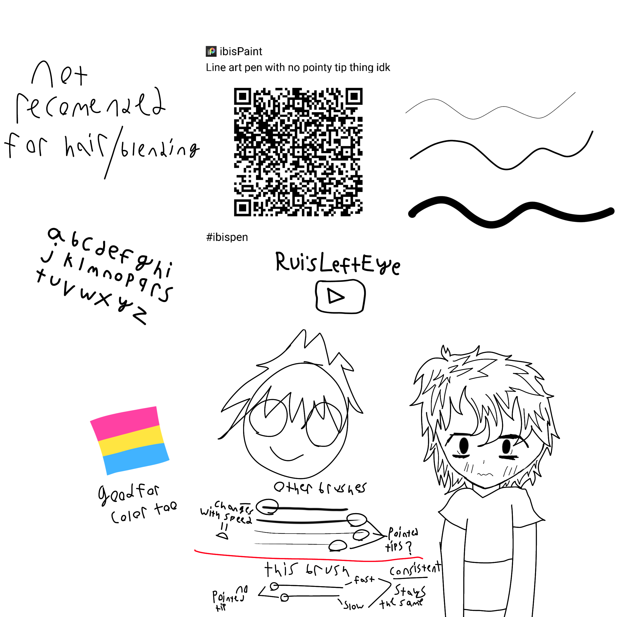 Non pointed or faded tip line art - ibisPaint