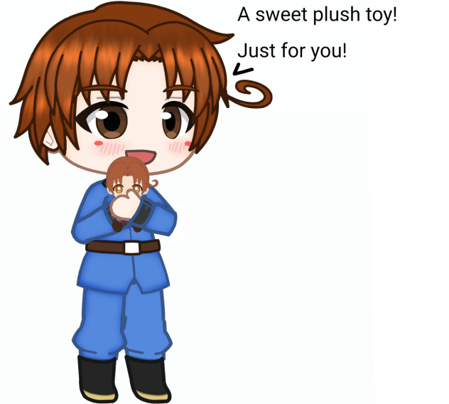 Feliciano Vargas and his plush toy - ibisPaint