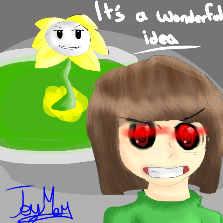 Speed Art- Flowey y Chara (Undertale) - ibisPaint