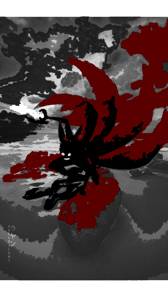 NIGHT FOUR TAILED FOX CLOAK - ibisPaint