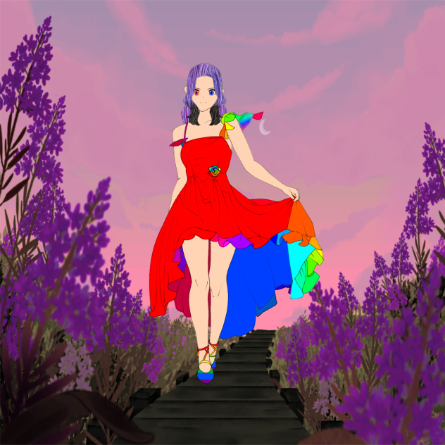 rainbow dress - ibisPaint