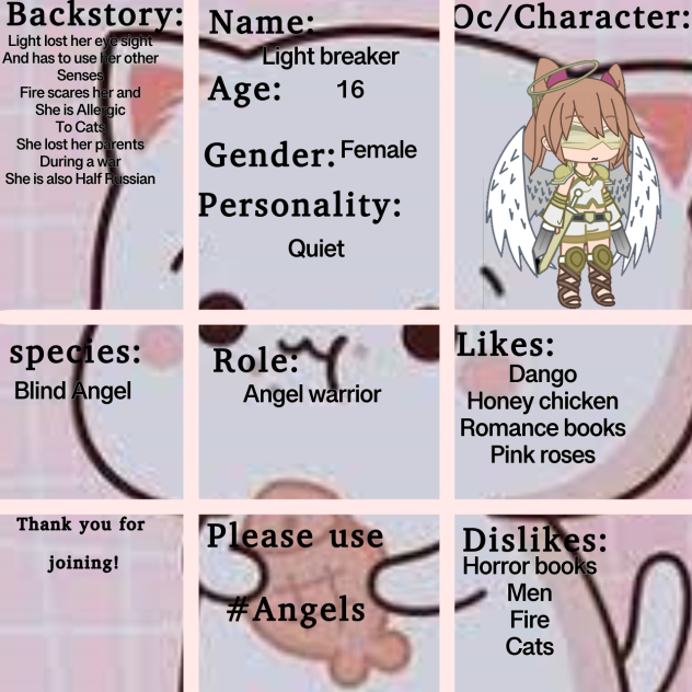 Character sheet for Angels - ibisPaint