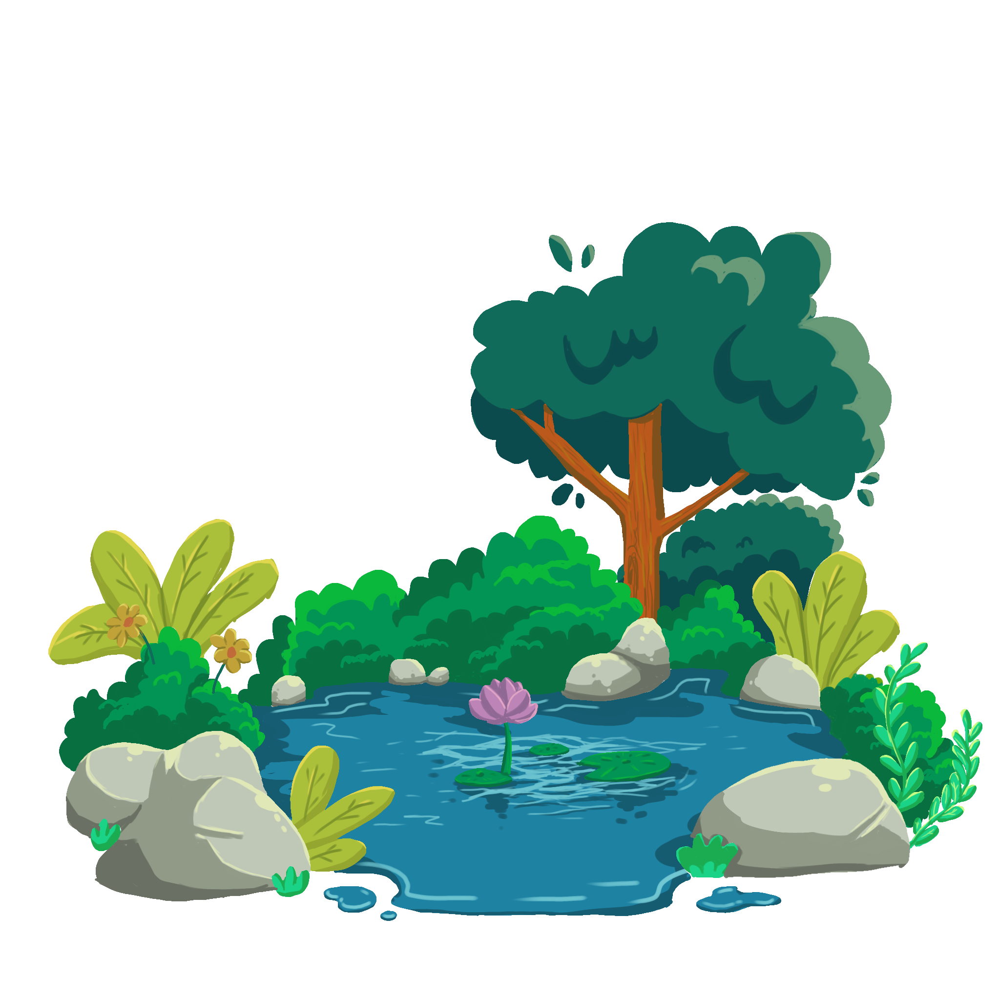 cute pool environment illustration - ibisPaint