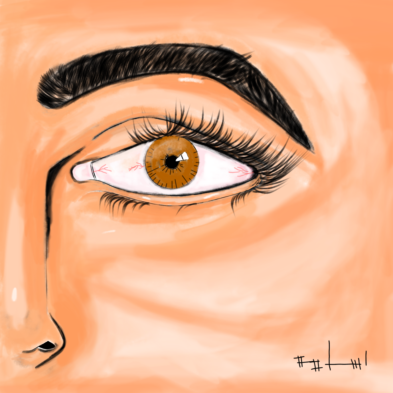 Draw half a face - ibisPaint