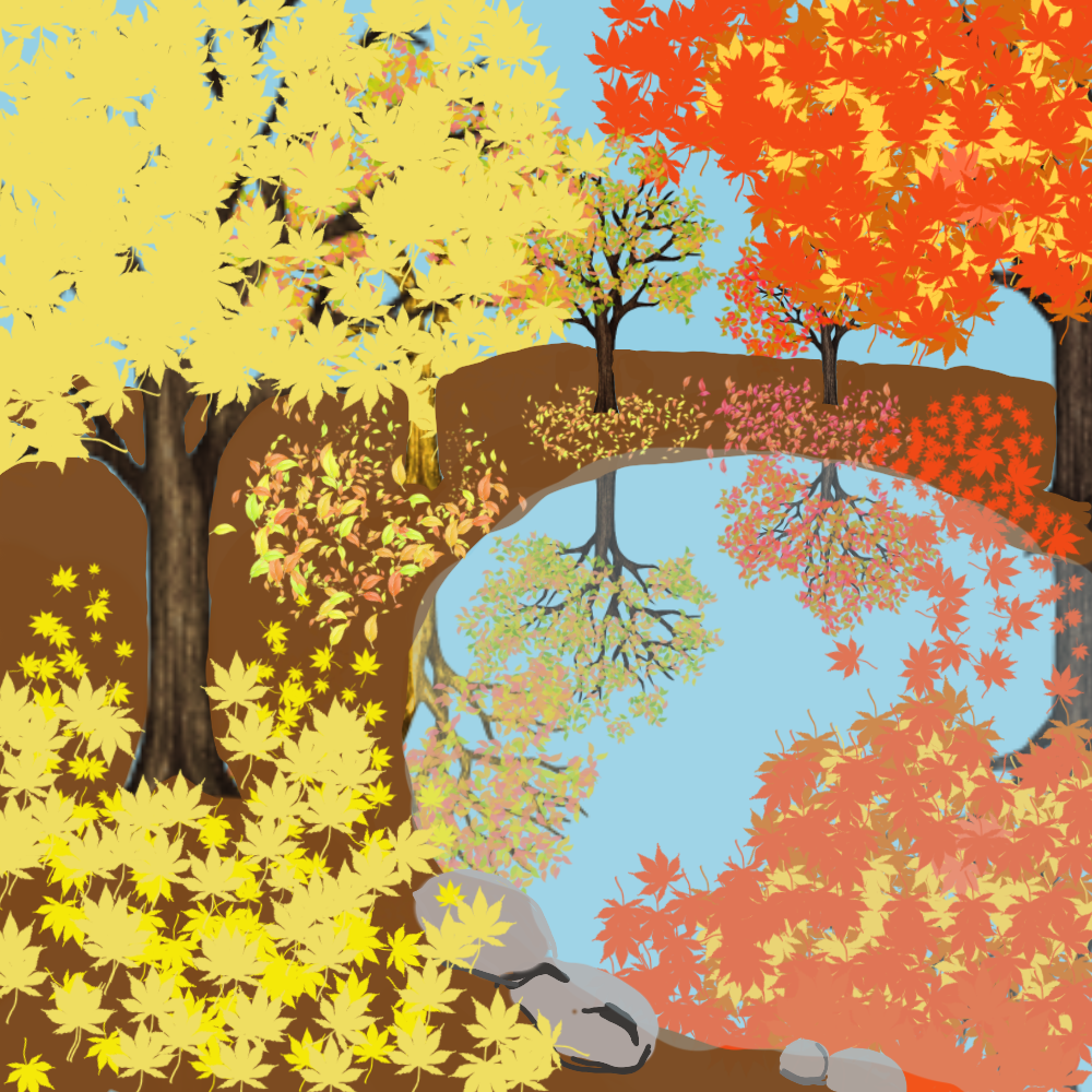 Autumn Leaves By The Water - ibisPaint
