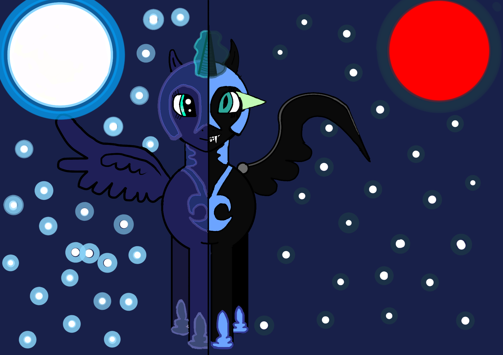 Księżniczka Luna i Nightmare moon - ibisPaint