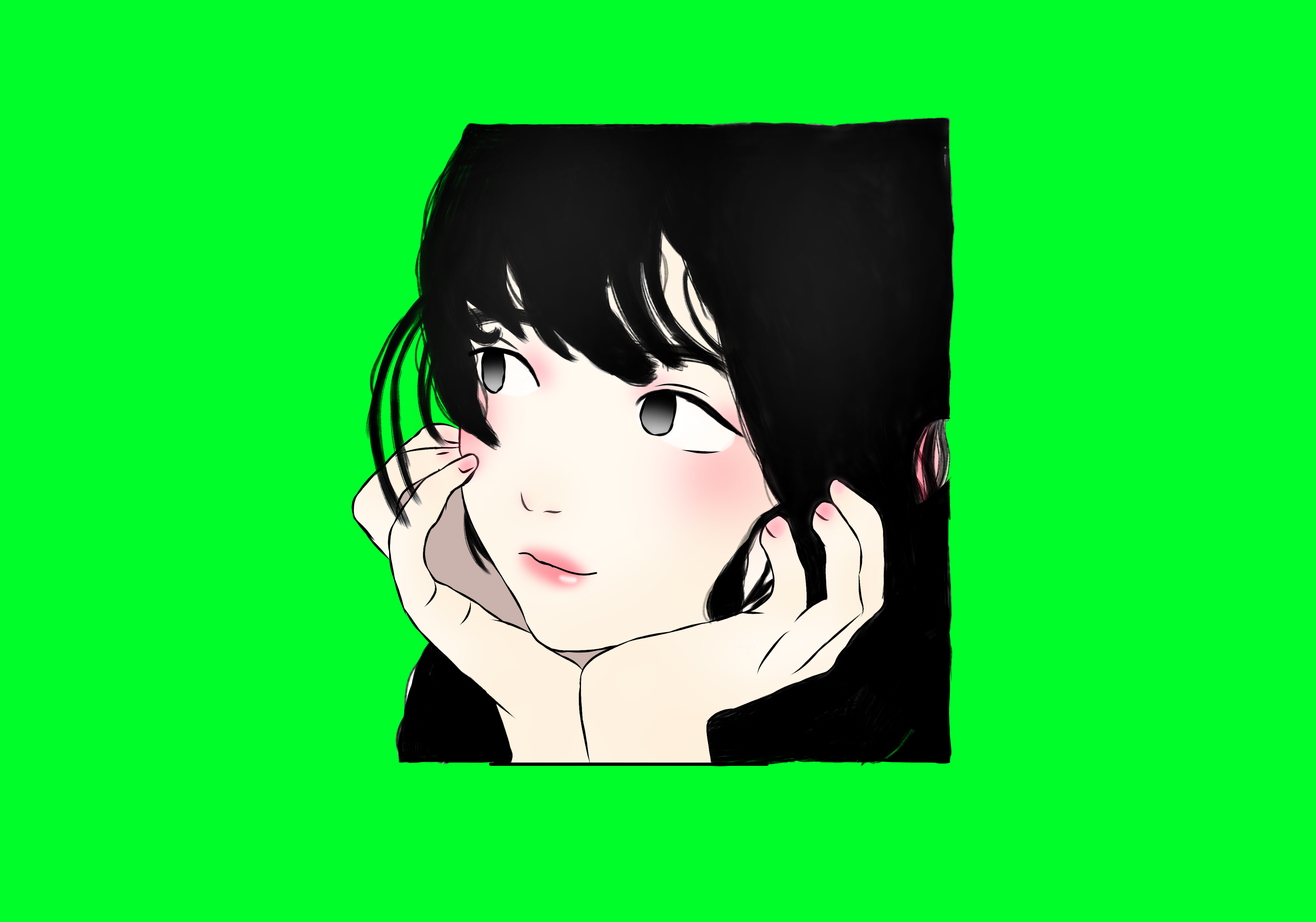 Japanese girl Sitting - ibisPaint