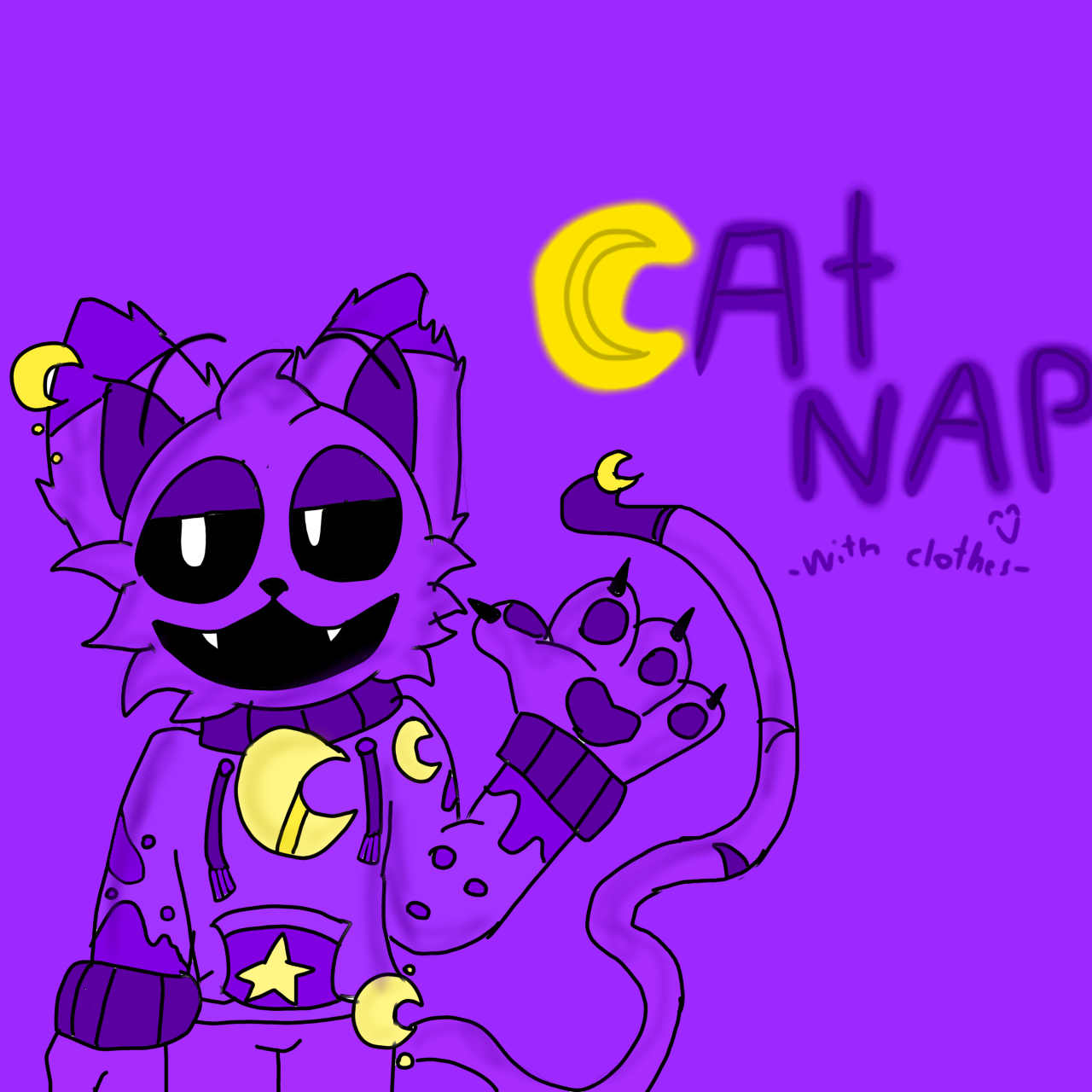 Catnap 𝐰𝐢𝐭𝐡 𝐜𝐥𝐨𝐭𝐡𝐞𝐬! - ibisPaint