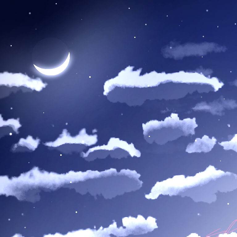 cloudy night - ibisPaint