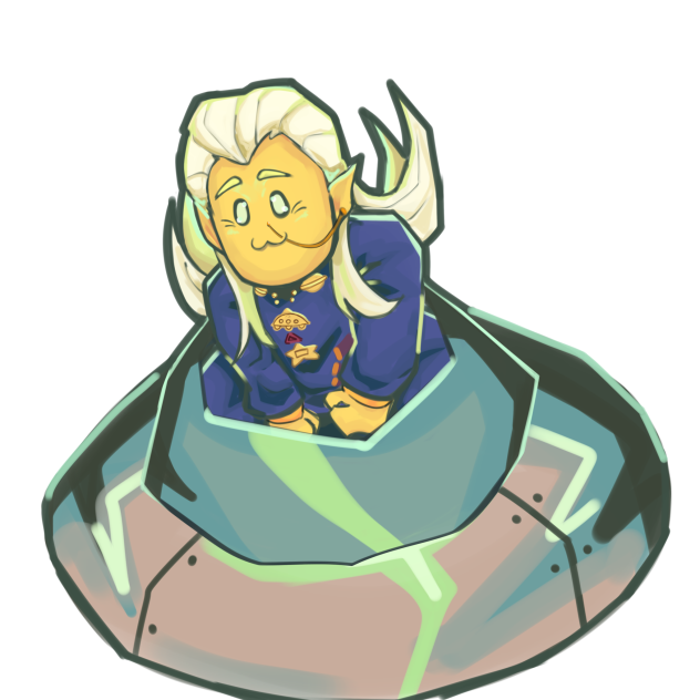 Alien guy on UFO mobile - ibisPaint