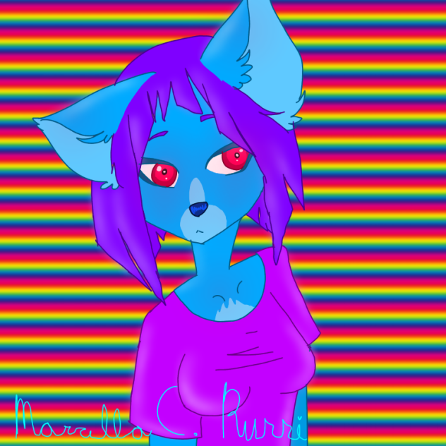 blue wolf girl - ibisPaint