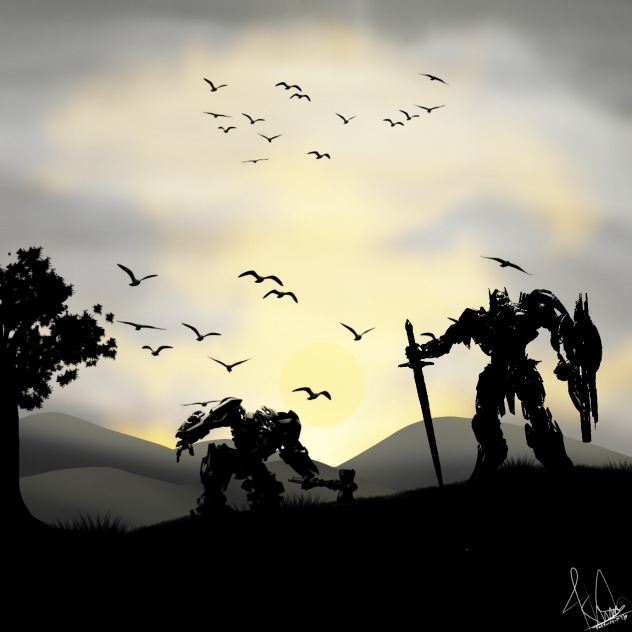 Bumbleebee And Optimus Prime - ibisPaint