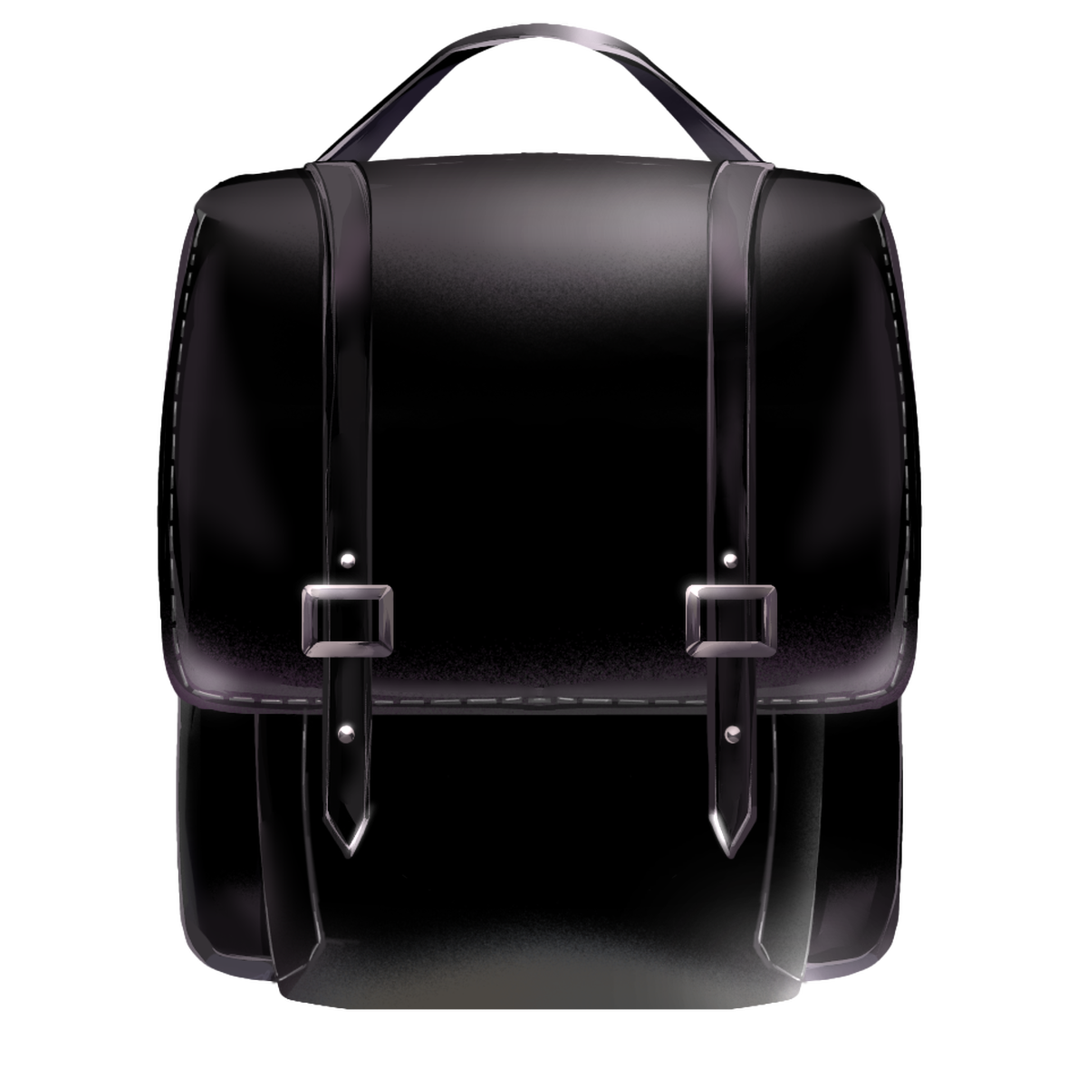 Black Leather Backpack. - ibisPaint