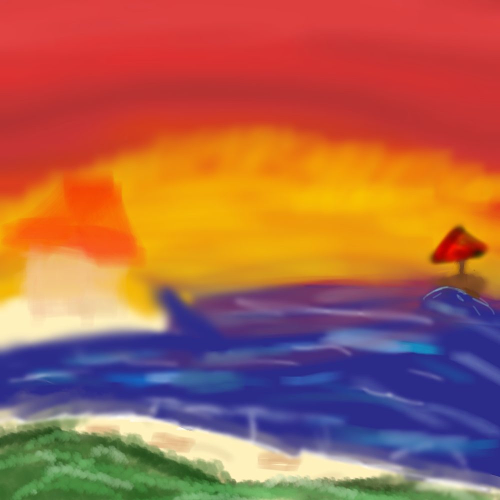 Sunset at the beach - ibisPaint