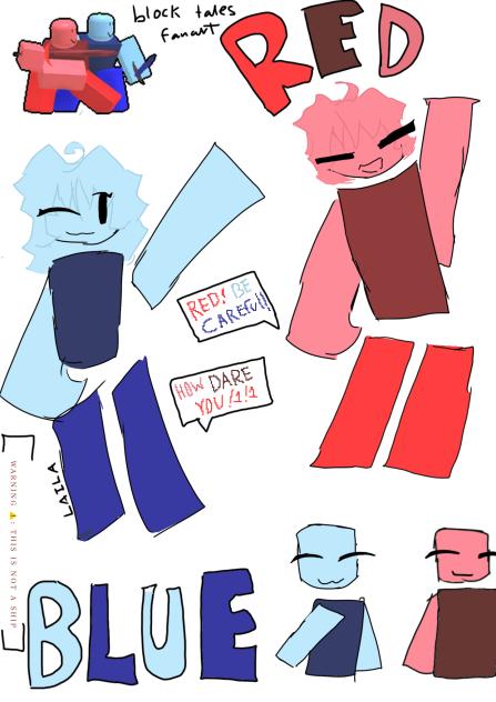 Blue and red - block tales - ibisPaint