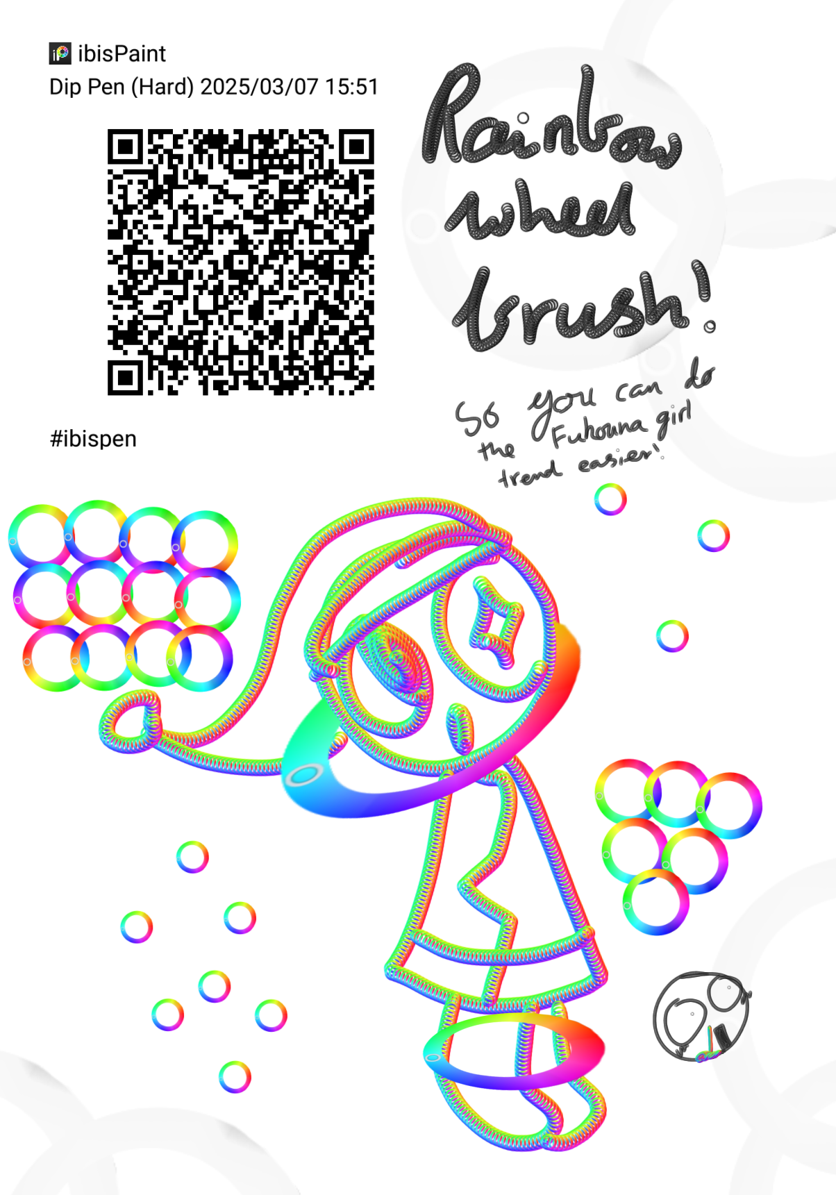 Rainbow Wheel - Fukouna Girl - ibisPaint